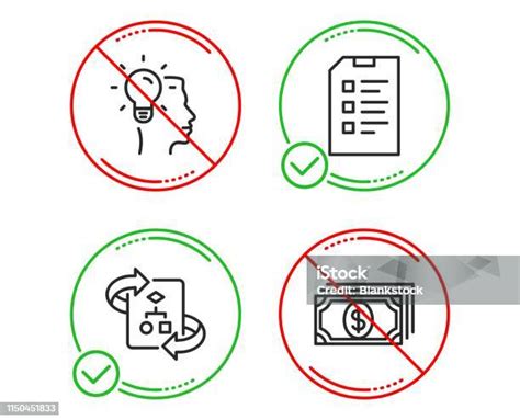 기술 알고리즘 아이디어 및 체크 리스트 아이콘을 설정 합니다 지불 기호입니다 프로젝트 문서 전문 작업 데이터 목록 벡터 0명에 대한 스톡 벡터 아트 및 기타 이미지 Istock