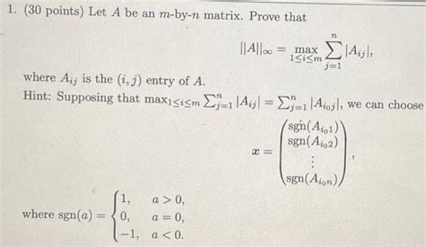 Solved Points Let A Be An M By N Matrix Prove Chegg