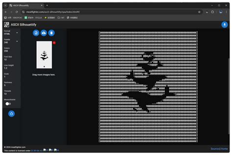 [在线] ascii silhouettify 图像转换 ascii 艺术效果 小羿