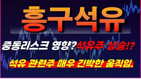 흥구석유 주가전망 중동리스크 영향 석유주 상승 석유 관련주 매우 긴박한 움직임 Youtube