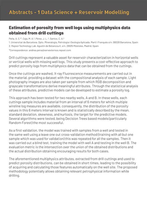 Pdf Estimation Of Porosity From Well Logs Using Multiphysics Data Obtained From Drill Cuttings
