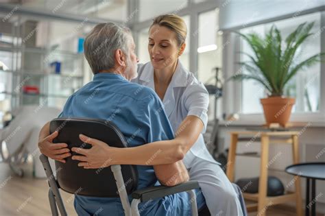 Premium Photo A Nurse Provides Assistance To A Patient In A Wheelchair Physical Therapist