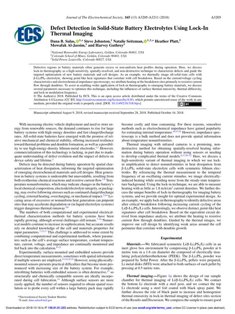 Pdf Defect Detection In Solid State Battery Electrolytes Using Lock
