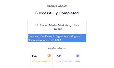 ananya ghosal on linkedin again another module is completed