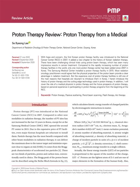 PDF Proton Therapy Review Proton Therapy From A Medical