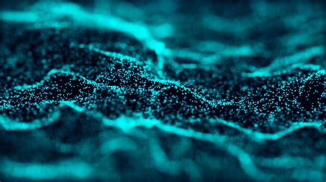Premium Photo Wave Of Particles Futuristic Blue Dots Background With A Dynamic Wave Big Data