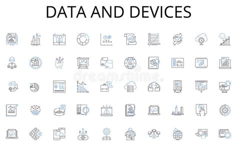 Data And Devices Line Icons Collection Learning Analytics Algorithms