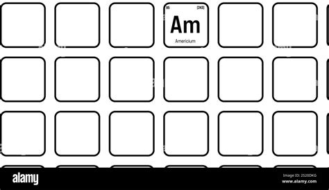 Americium Am Periodic Table Element With Name Symbol Atomic Number