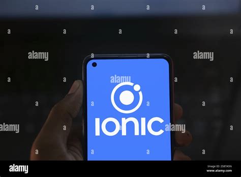 Ionic Logo Is Displayed On Smartphone Ionic Is An Open Source Ui Toolkit For Building Cross