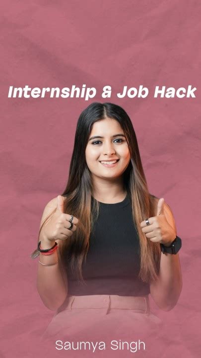 saumya singh on linkedin internship and job hack success series with
