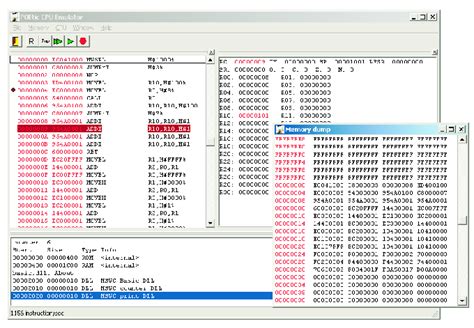 The Emulator Showing Assembler Code The Registers And The Memory