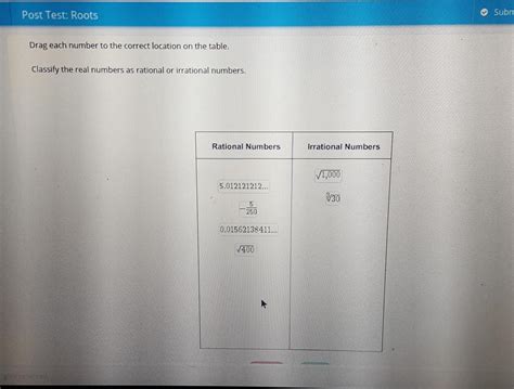 Free Drag Each Number To The Correct Location On The Table Classify