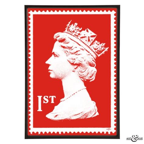 1st Class Postage Stamp Queens Head First Class Stamp Pop Art Print