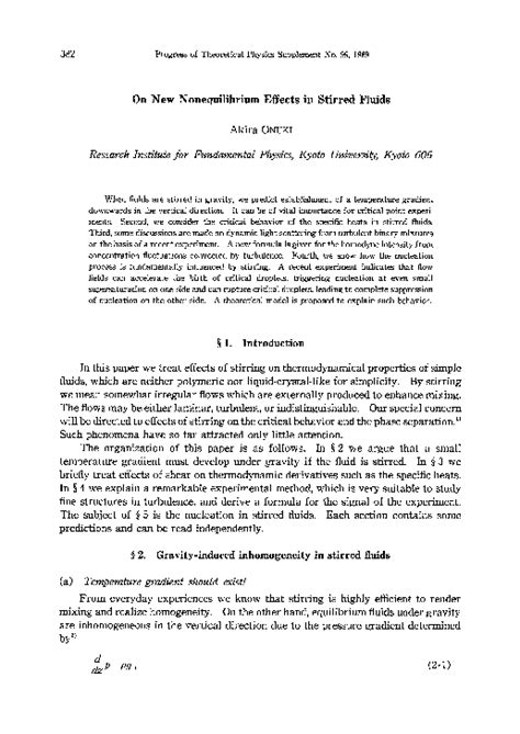 Pdf On New Nonequilibrium Effects In Stirred Fluids
