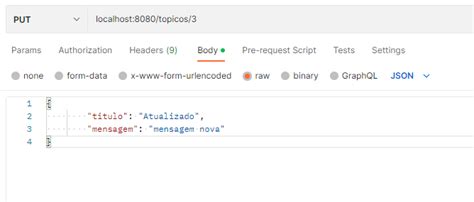 Erro No Postman Metodo Atualizar Spring Boot API REST Construa Uma API Alura Cursos