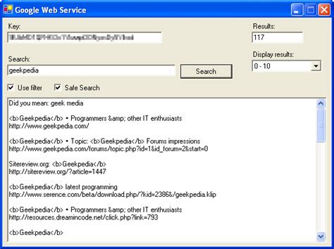 Google Search Using Web Service C Programming Tutorial Geekpedia