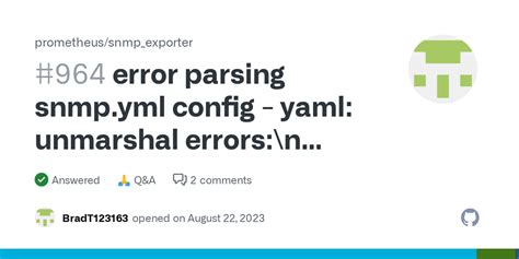 Error Parsing Snmp Yml Config Yaml Unmarshal Errors N Line Field Public V Not Found In