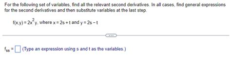 Solved For The Following Set Of Variables Find All The Chegg Com