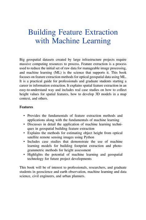 Solution Building Feature Extraction Machine Learning Studypool