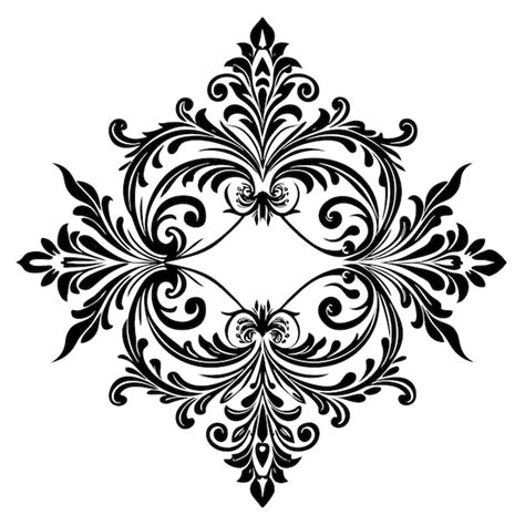 Ornate Black And White Floral Design With A Symmetrical Pattern