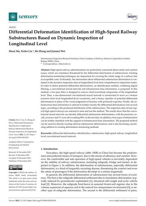 Pdf Differential Deformation Identification Of High Speed Railway