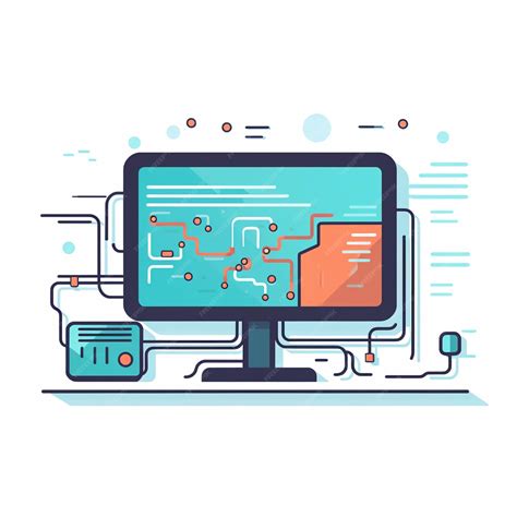 premium vector computer technology pc screen desktop isolated