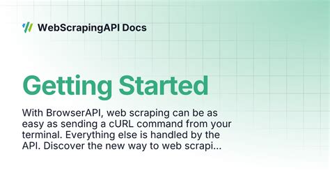 getting started webscrapingapi docs
