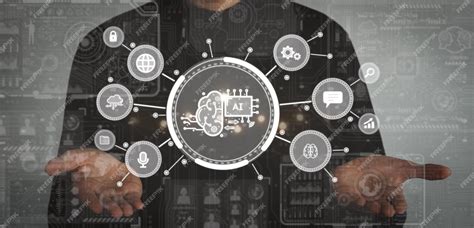 Premium Photo Business Man Holding Digital Screen Of Ai Icon Artificial Intelligence Machine