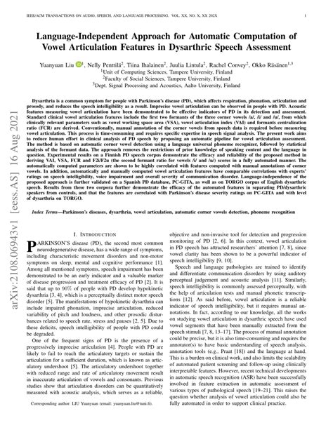 Pdf Language Independent Approach For Automatic Computation Of Vowel Articulation Features In