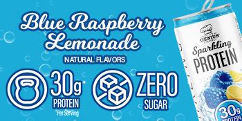 Genius Gourmet Clear Protein Sparkling Water Blue Raspberry