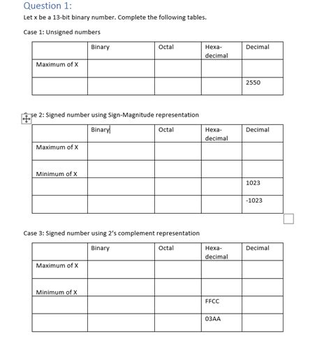 Solved Question 1 Let X Be A 13 Bit Binary Number Complete