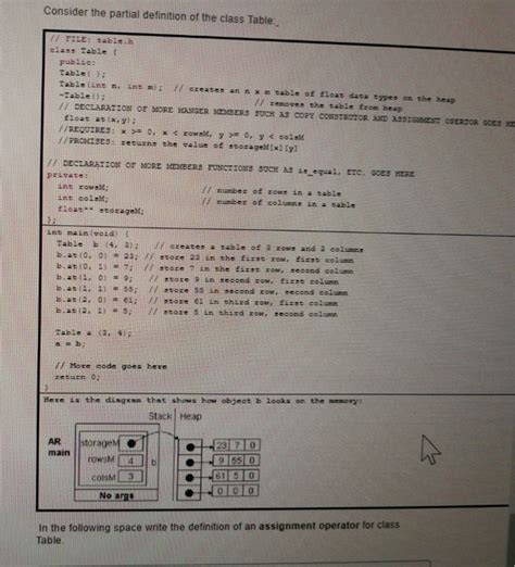 Solved Consider The Partial Definition Of The Class Table Chegg