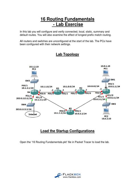 16 routing fundamentals lab exercise pdf router computing ip