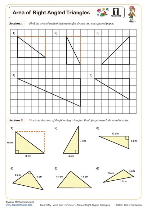 Area Of Right Angled Triangles Worksheet Fun And Engaging PDF Worksheets Library
