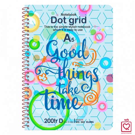 Sổ Tay Dot Grid Lò Xo đơn Thông điệp Tiếng Anh A5 200 Trang
