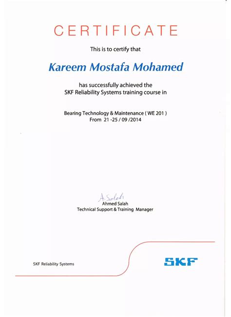 Skf Certificate Pdf
