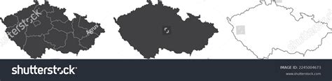 Set 3 Maps Czech Republic Vector Stock Vector Royalty Free 2245004673 Shutterstock