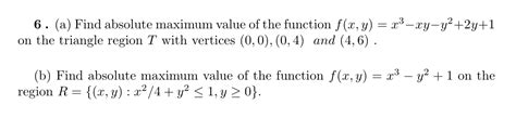 solved find absolute maximum value of the function
