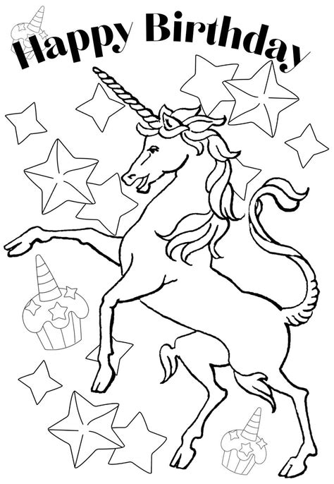 14 Unbelievable Unicorn Coloring Pages And Cards Free — Printbirthdaycards