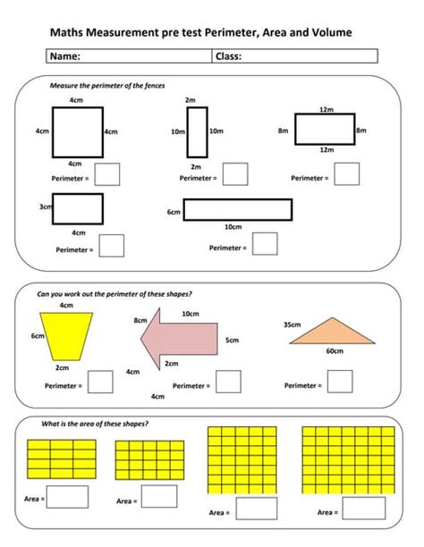 Perimeter And Volume Maths Unit Pdf