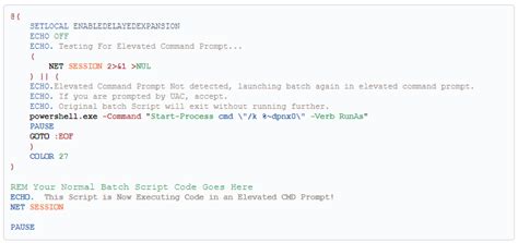 How To Have Batch Cmd Script Initially Run Without Elevation Automatically Restart In