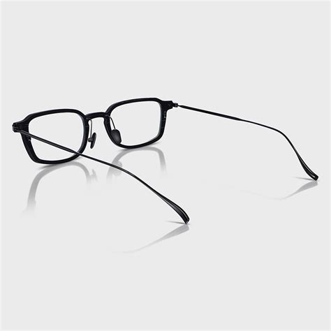 Yeetian Unisex Small Rectangle Frames Titanium Temples Dark Wooden