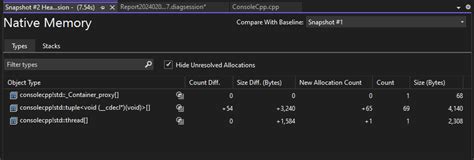 Analyze Memory Usage In The Performance Profiler Visual Studio