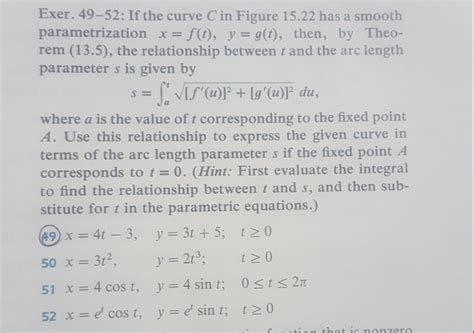Solved Exer 49 52 If The Curve C In Figure 1522 Has A