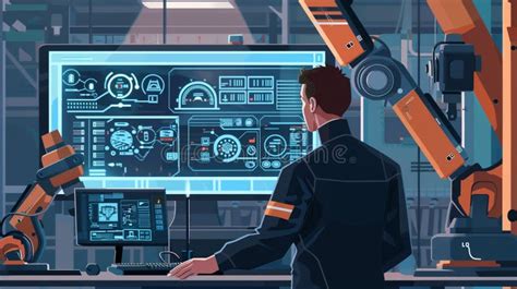 Engineer Manager Monitors And Controls Robot Arm Automation In Smart Factories In Real Time