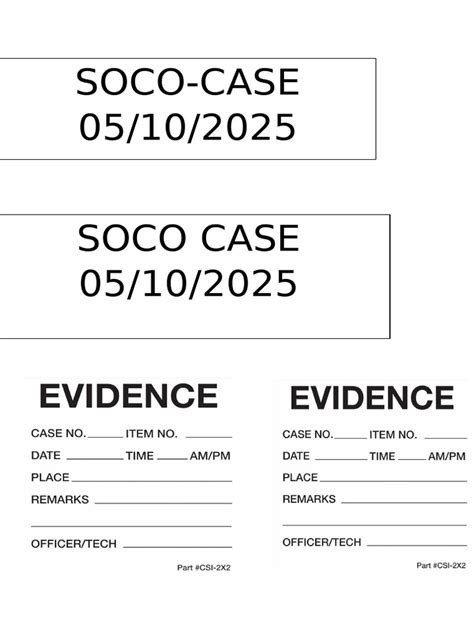Evidence Label Pdf