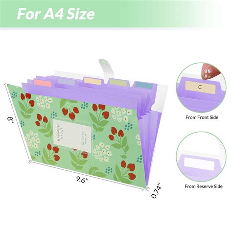 Skydue Expanding File Folder With 6 Pockets Letter A4 Paper Accordion Document Organizer