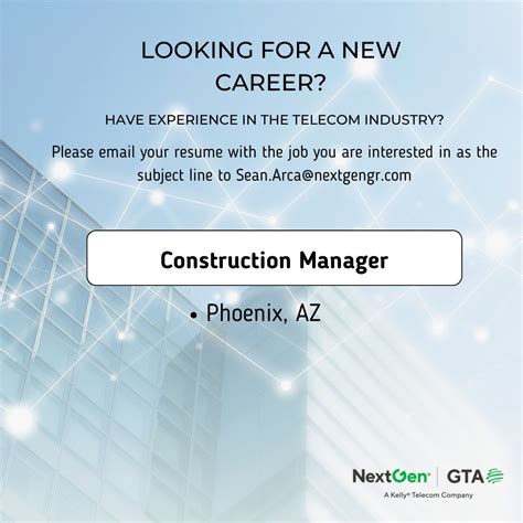 Newjobalert Telcom Telecomcareers Telecommunications Construction Constructionmanager