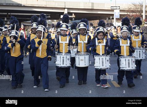 Members of the PS 257 elementary school marching band perform at the 3 ...