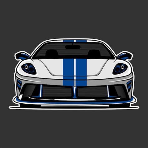 스포츠카 터 일러스트레이션 프리미엄 벡터